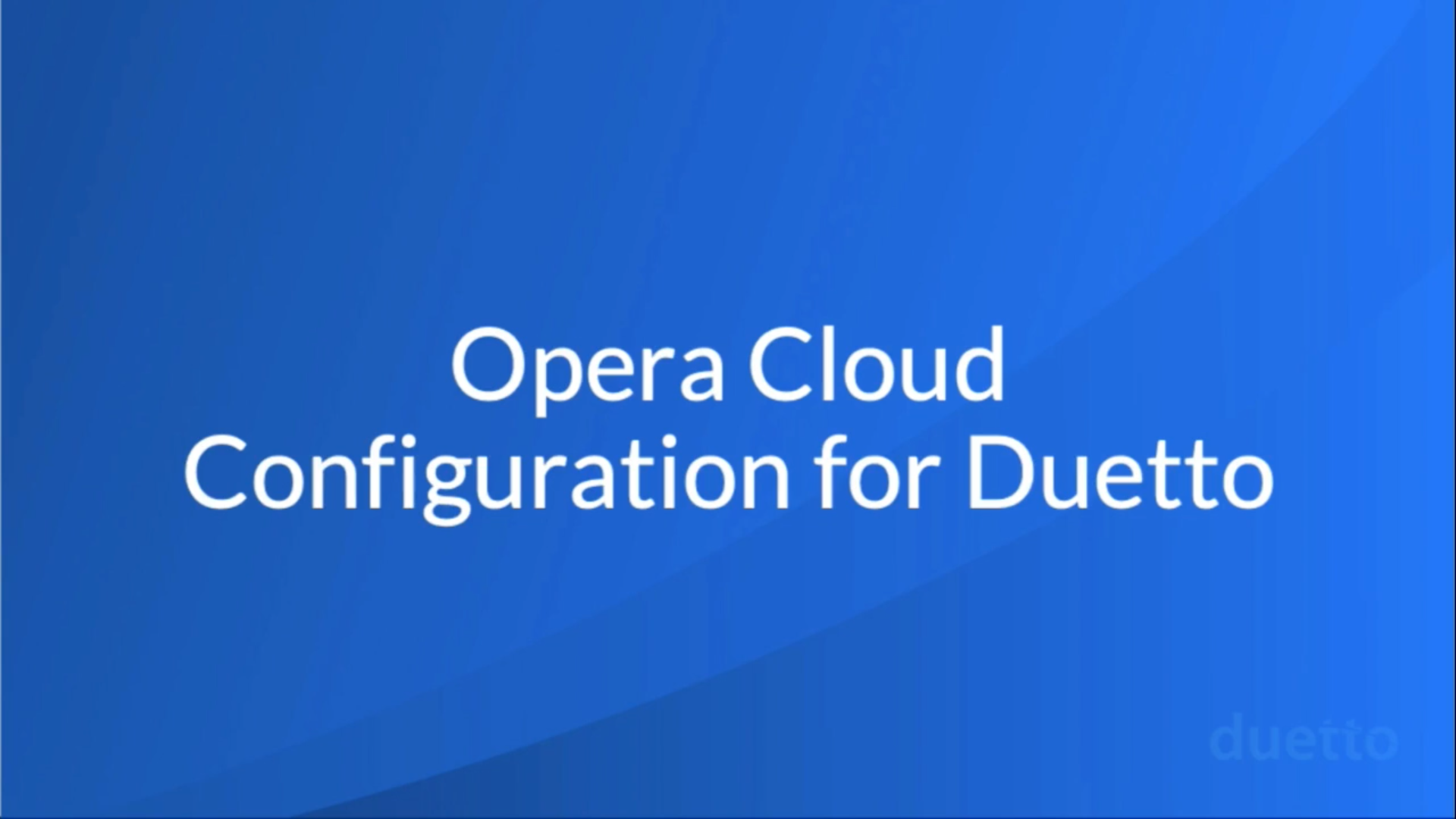Opera Cloud: Configuration