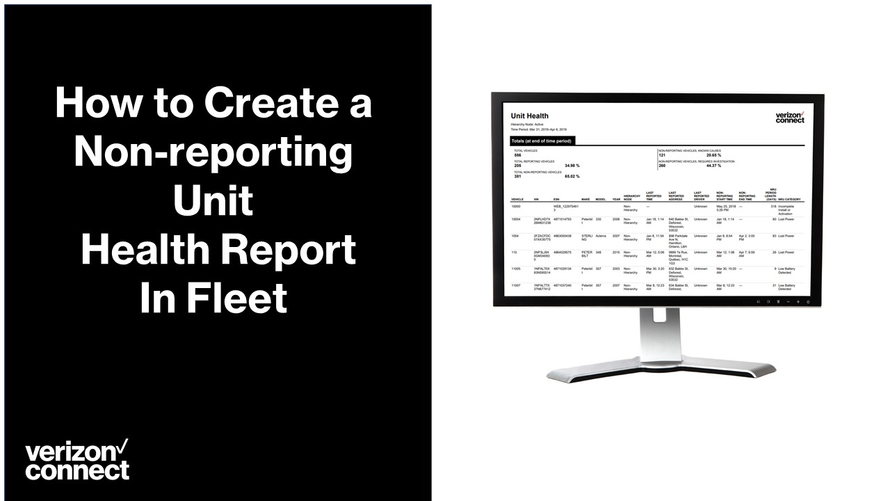 How To Create A Non Reporting Unit Health Report In Fleet