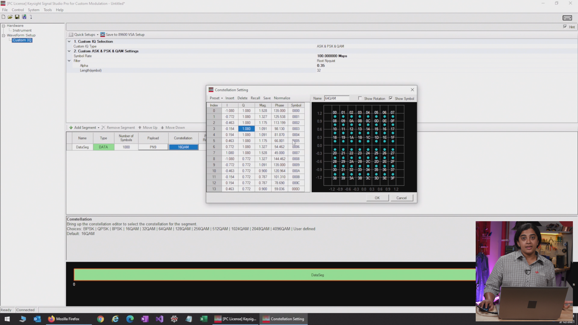 How to set up a Custom IQ signal in Signal Studio for Custom Modulation