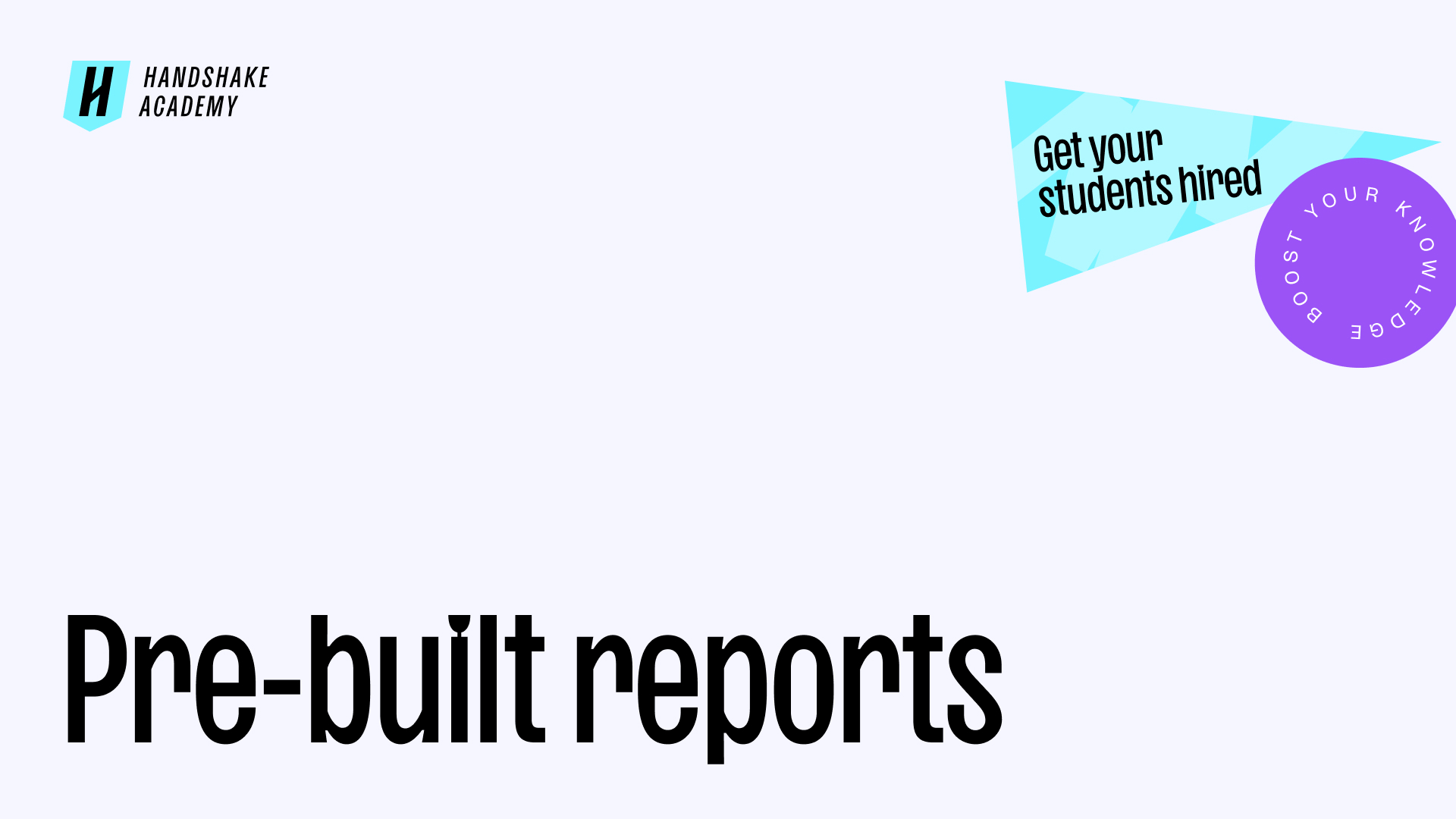 Analytics Pre built Reports