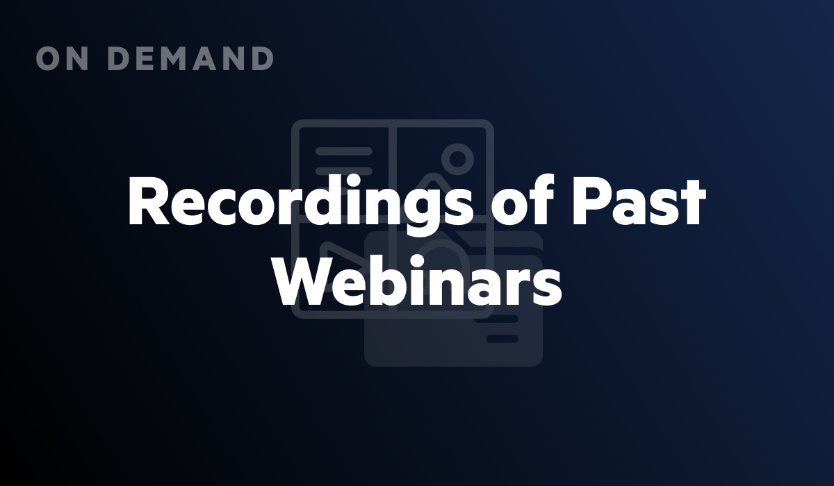 Webinars On Demand