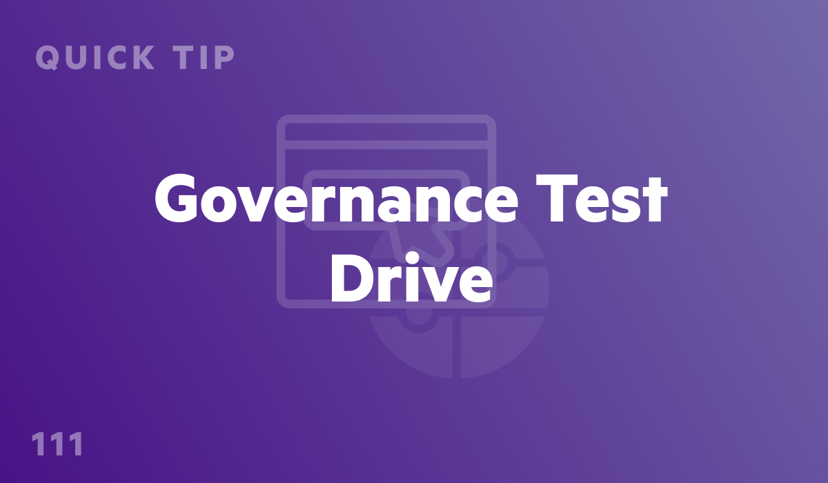 Governance Test Drive
