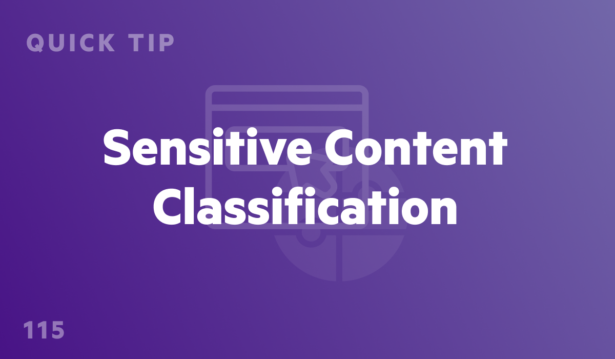 Sensitive Content Classification