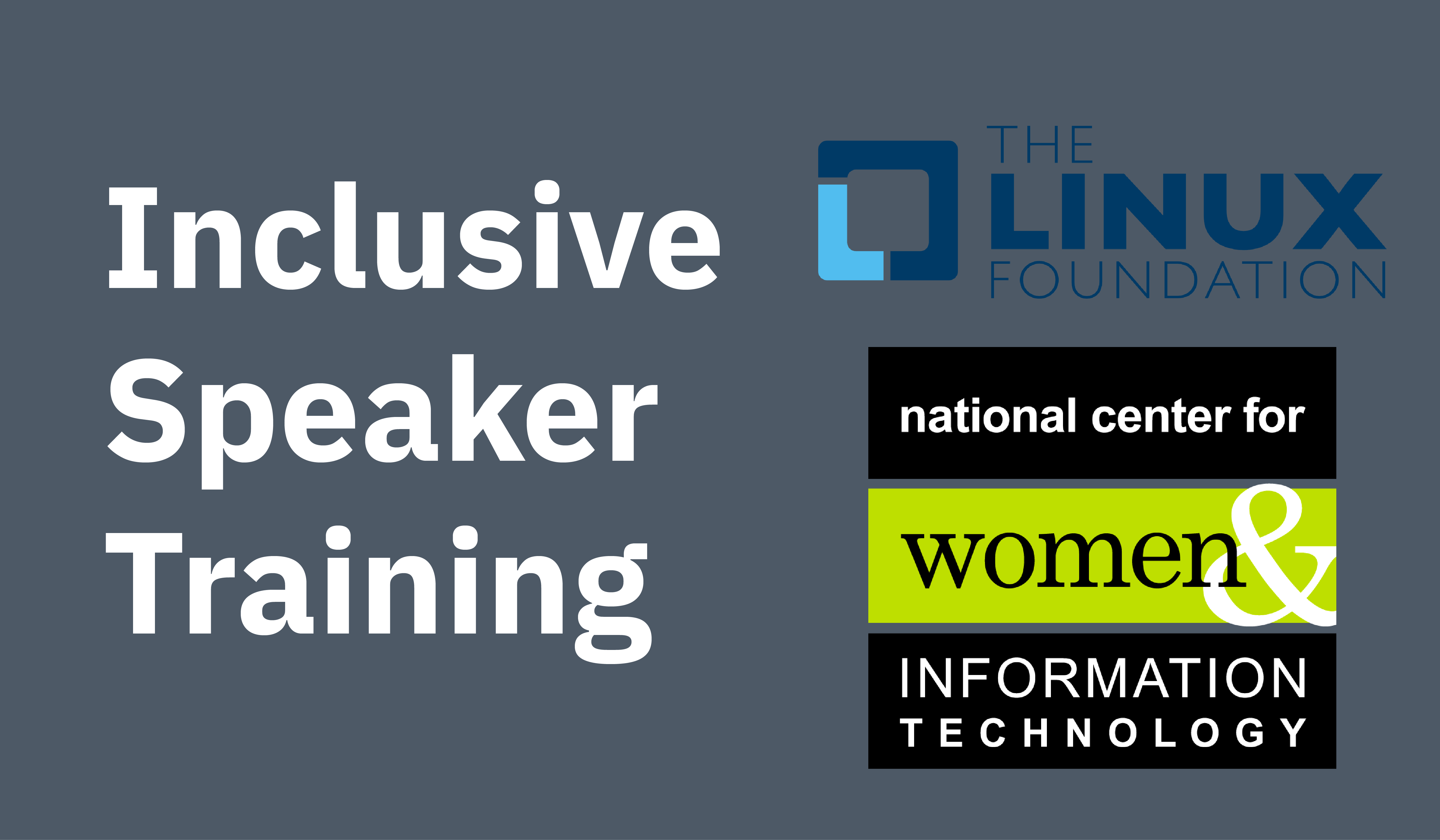 Linux Foundation Inclusive Speaker Training