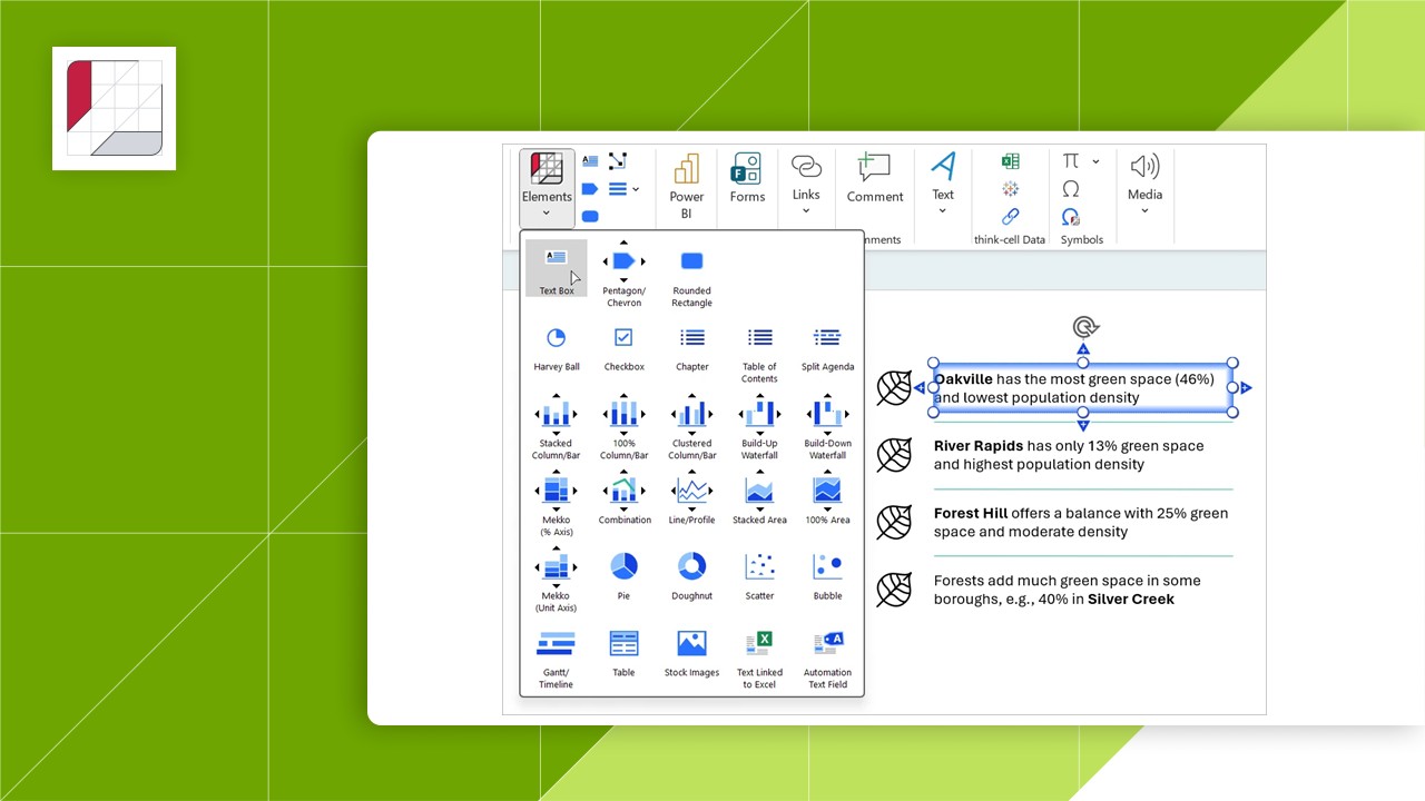 Get started with think-cell elements