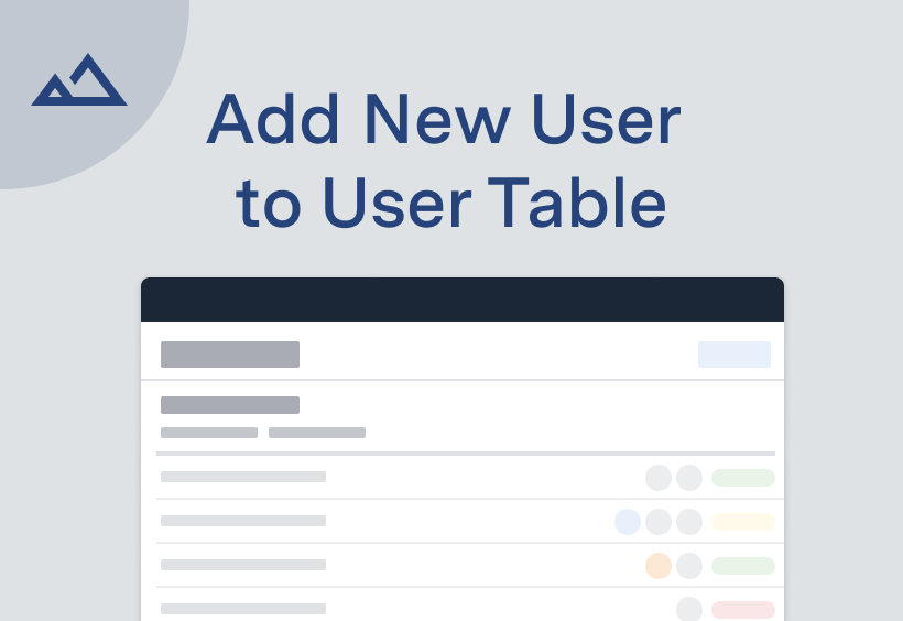 Add a New User to the User Table