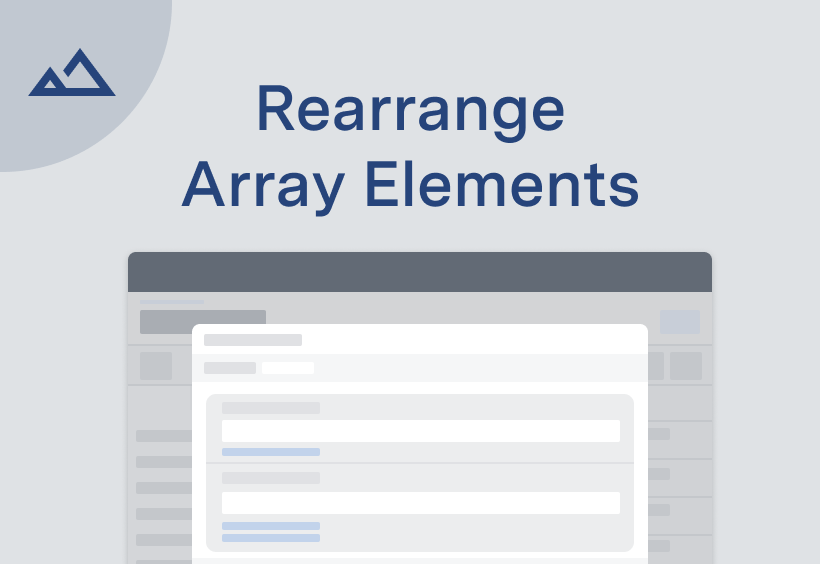 Rearrange the Elements in an Array