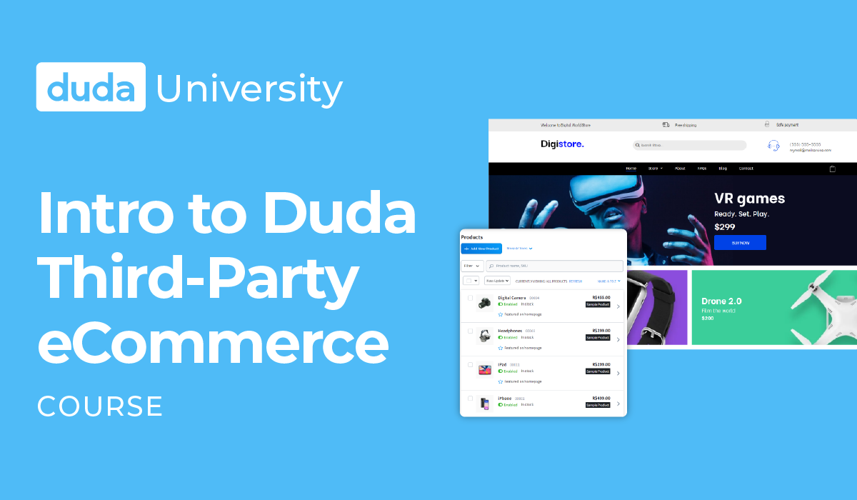 Launch Your Store with Duda's Third-Party eCommerce Solution
