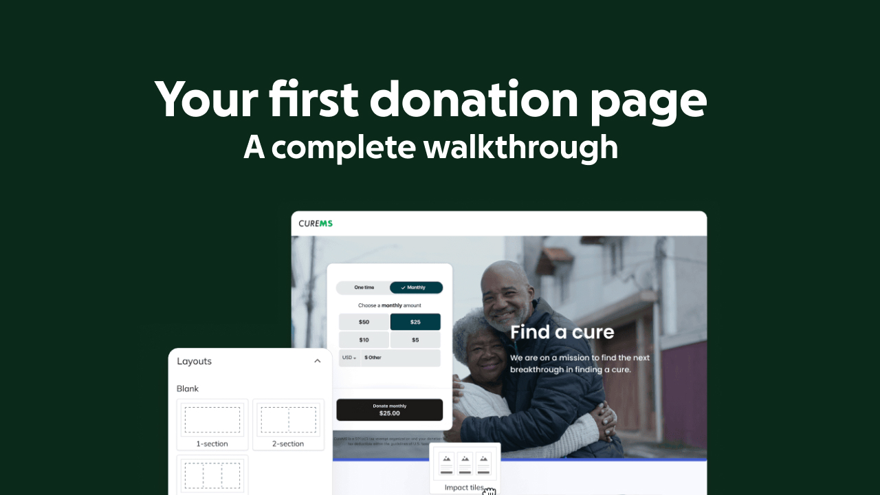 Your first donation page: A complete walkthrough