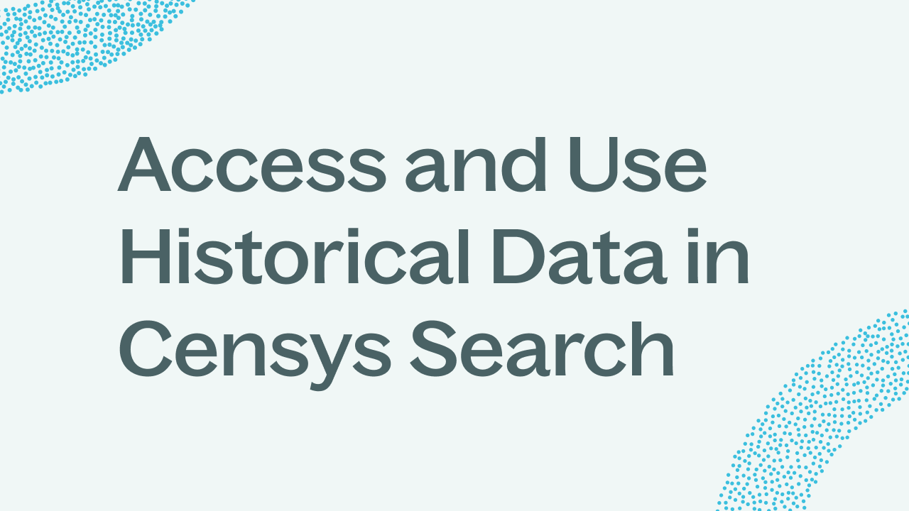 Access and Use Historical Data in Legacy Search