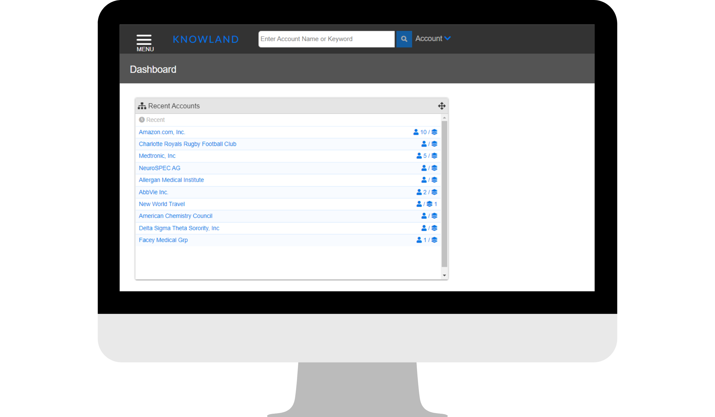 Recent Accounts Widget