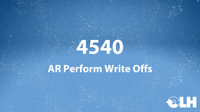 4540 - AR Perform Write Offs