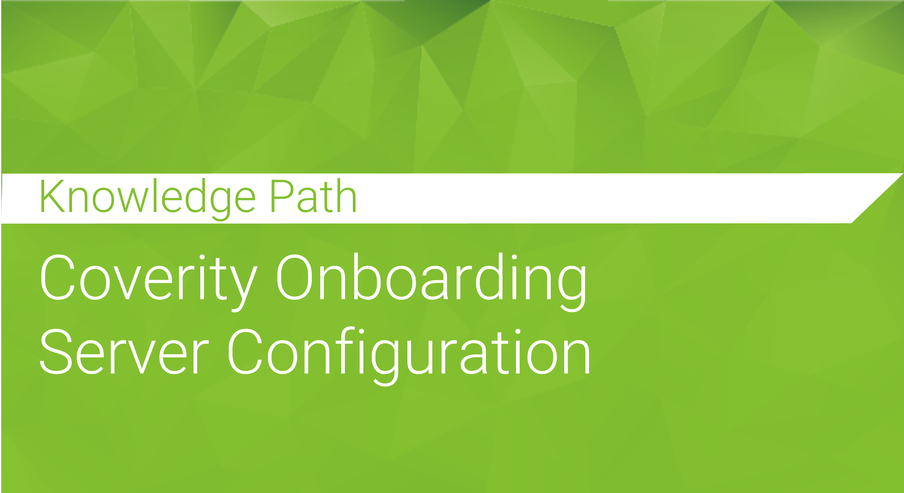 Coverity Onboarding Server Configuration