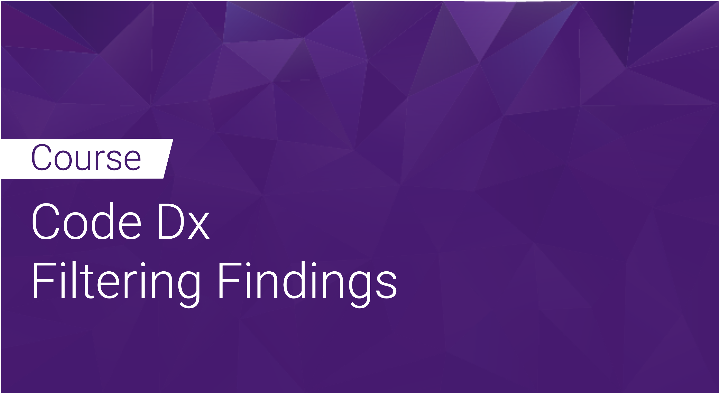 Code Dx Filtering Findings Code Dx Filtering Findings