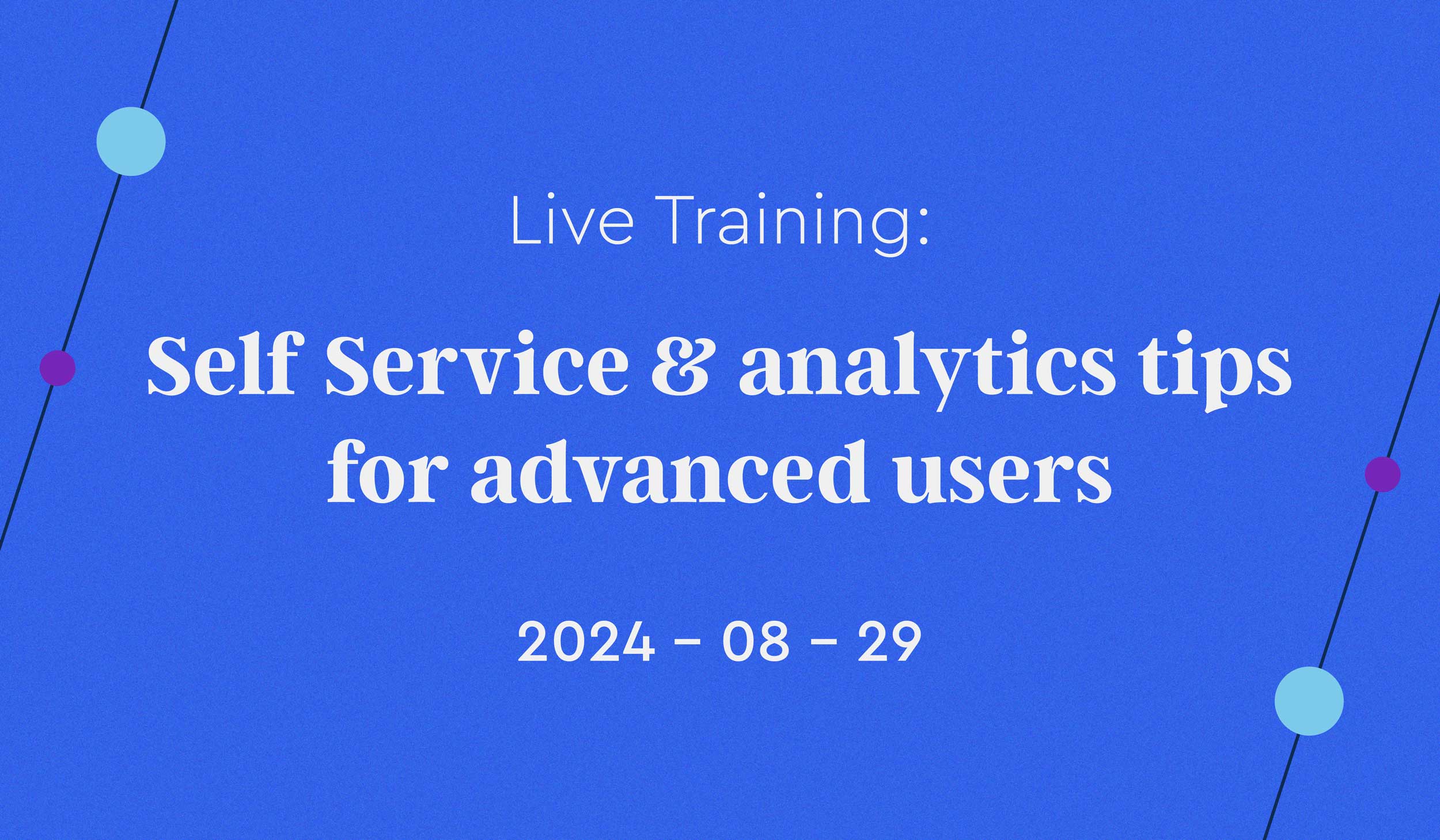Live Training: Sievo Self Service & analytics tips for advanced users