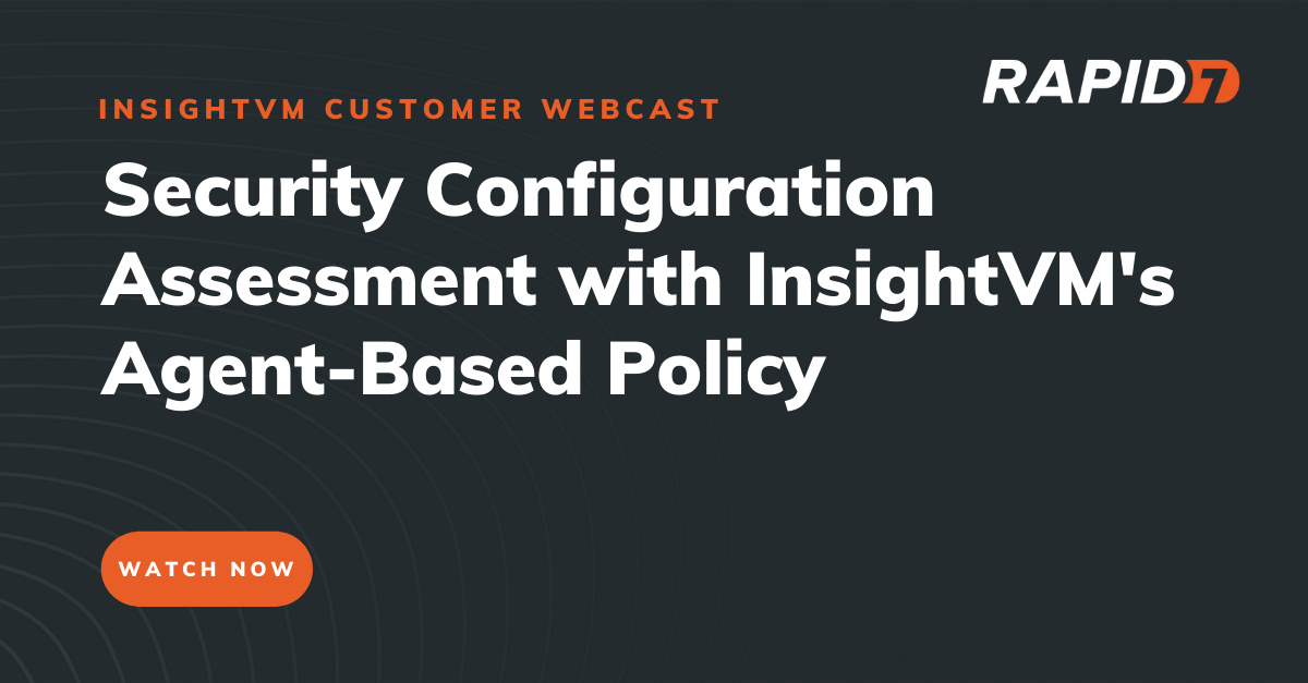 Security Configuration Assessment With Insightvms Agent Based Policy 1106