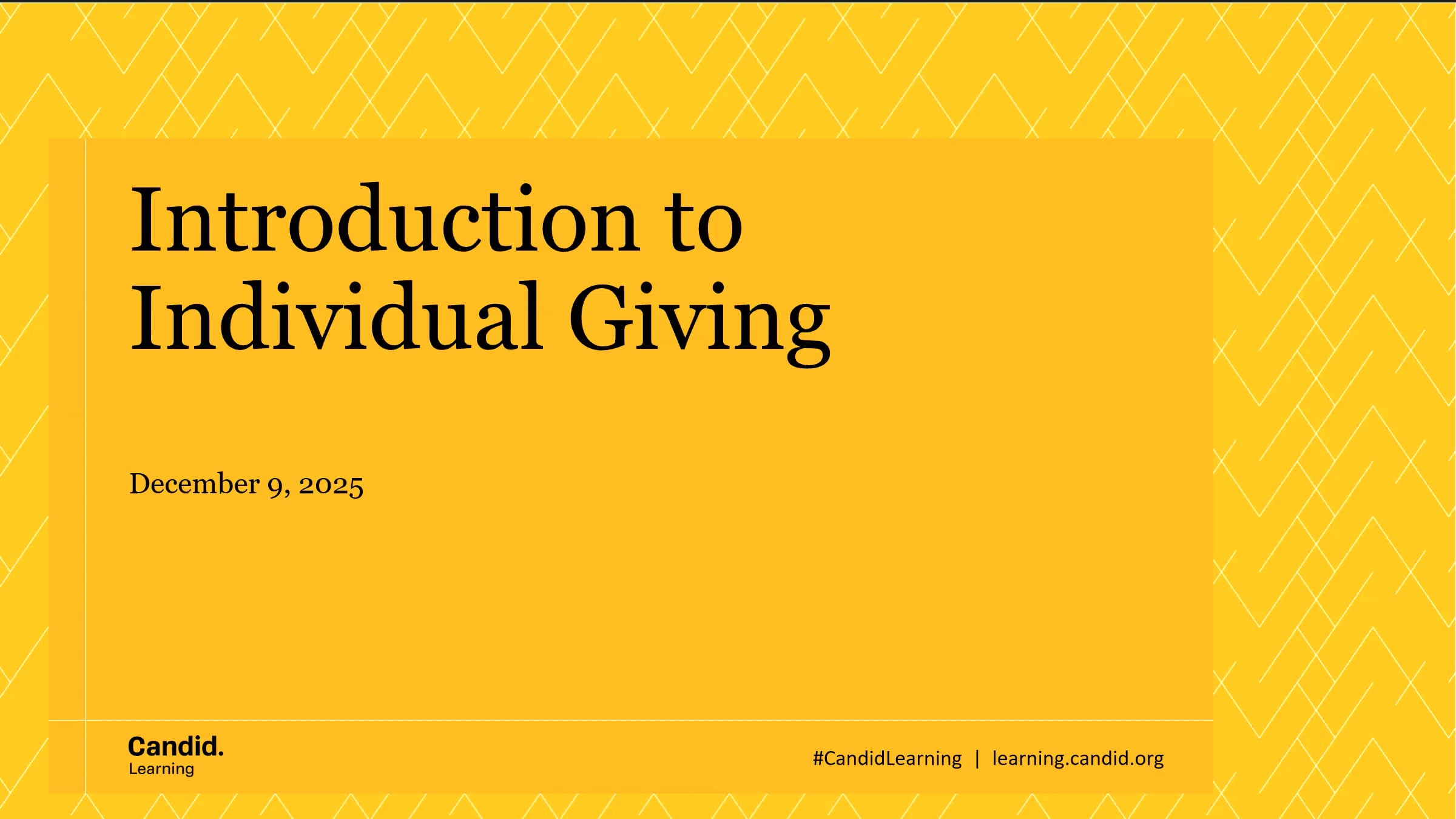 Introduction to Individual Giving