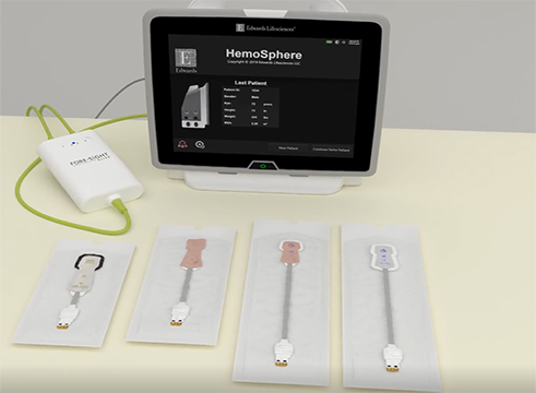 ForeSight tissue oximetry system setup on HemoSphere monitor